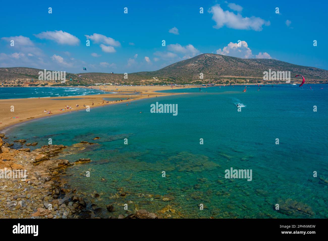 Panorama of Prasonisi beach at Greek island Rhodes Stock Photo - Alamy
