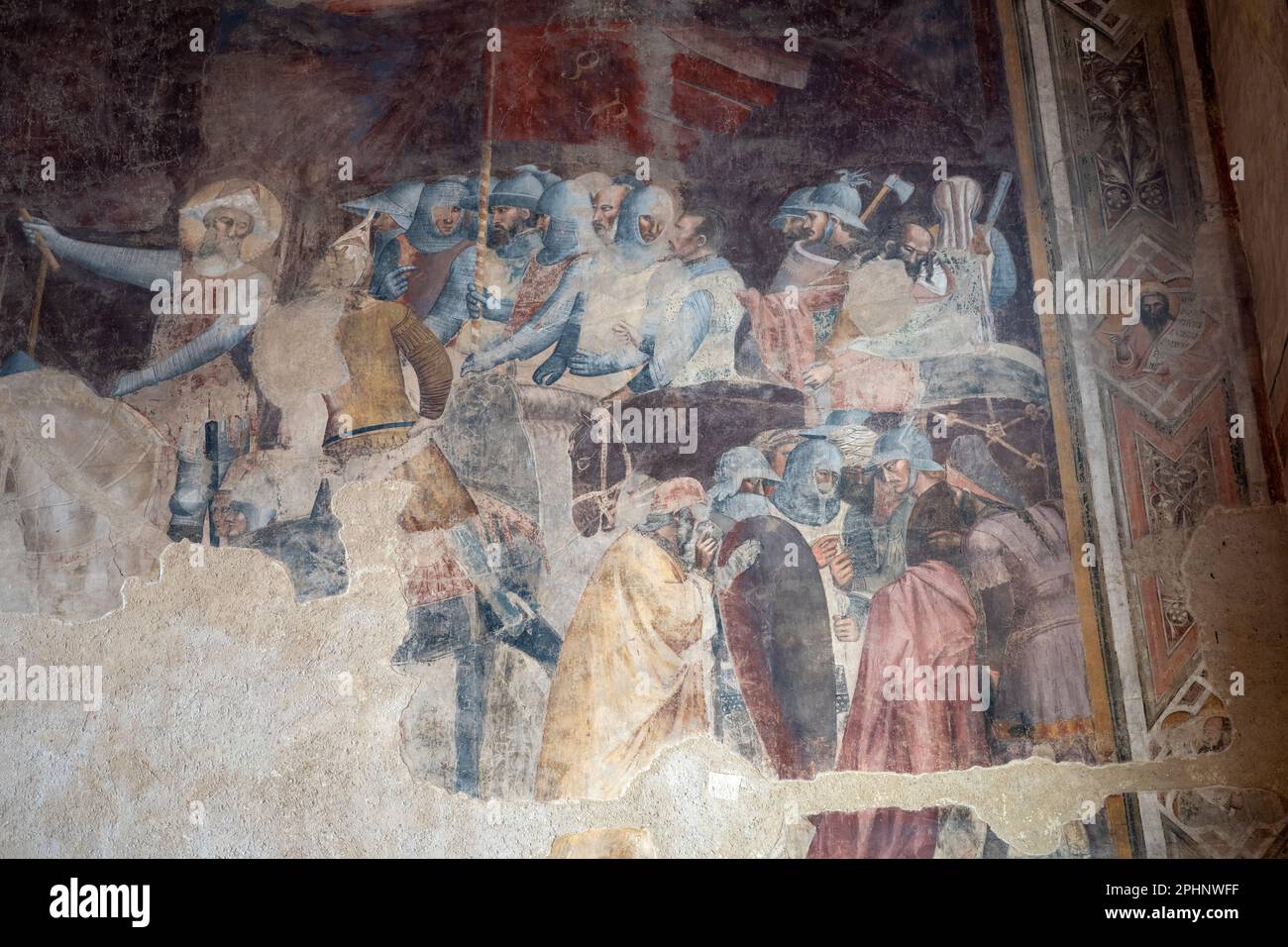 Fresco by Andrea Orcagna depicting the Crucifixion and the Last Supper ...