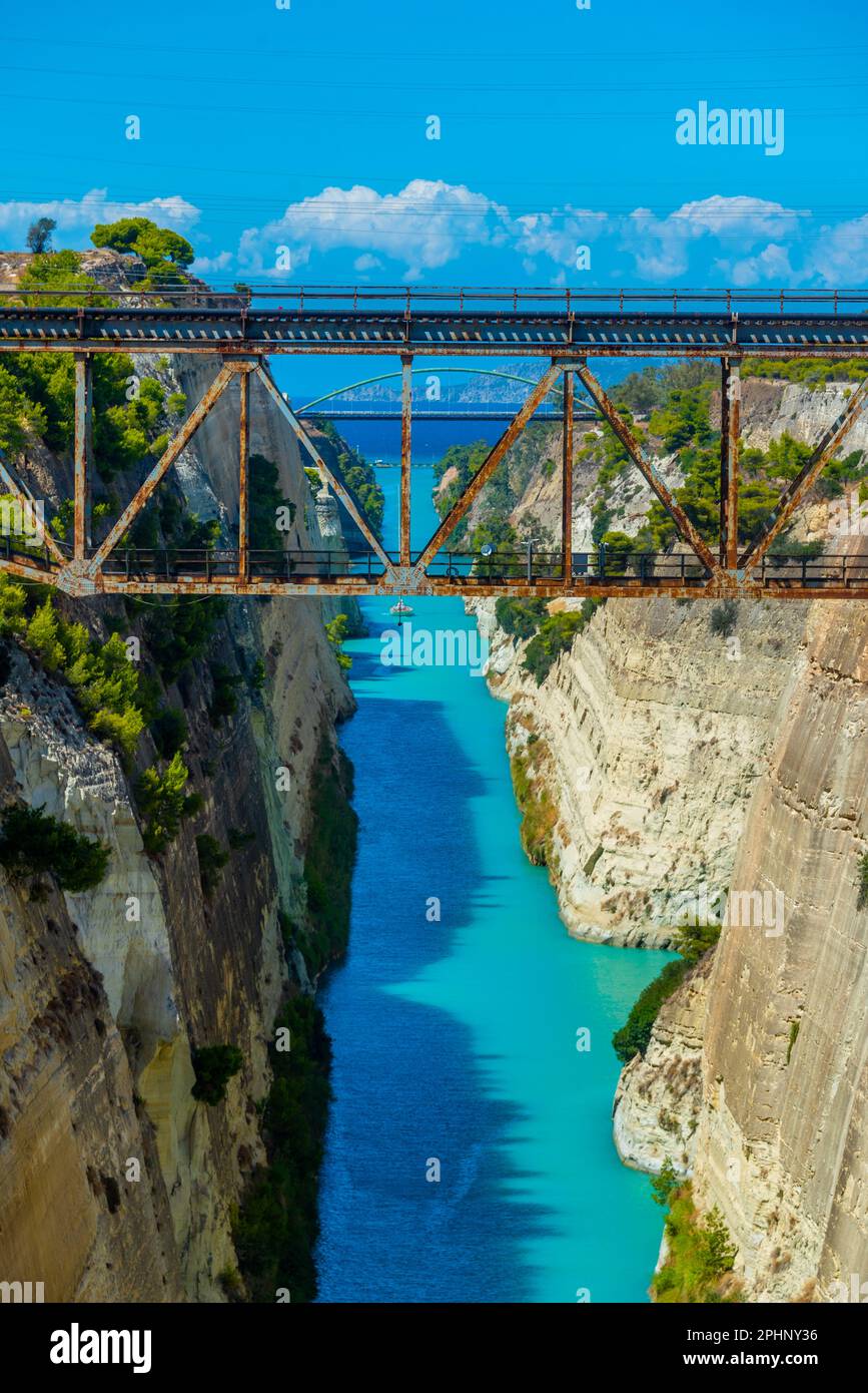 Aerial view of Corinth channel in Greece Stock Photo - Alamy