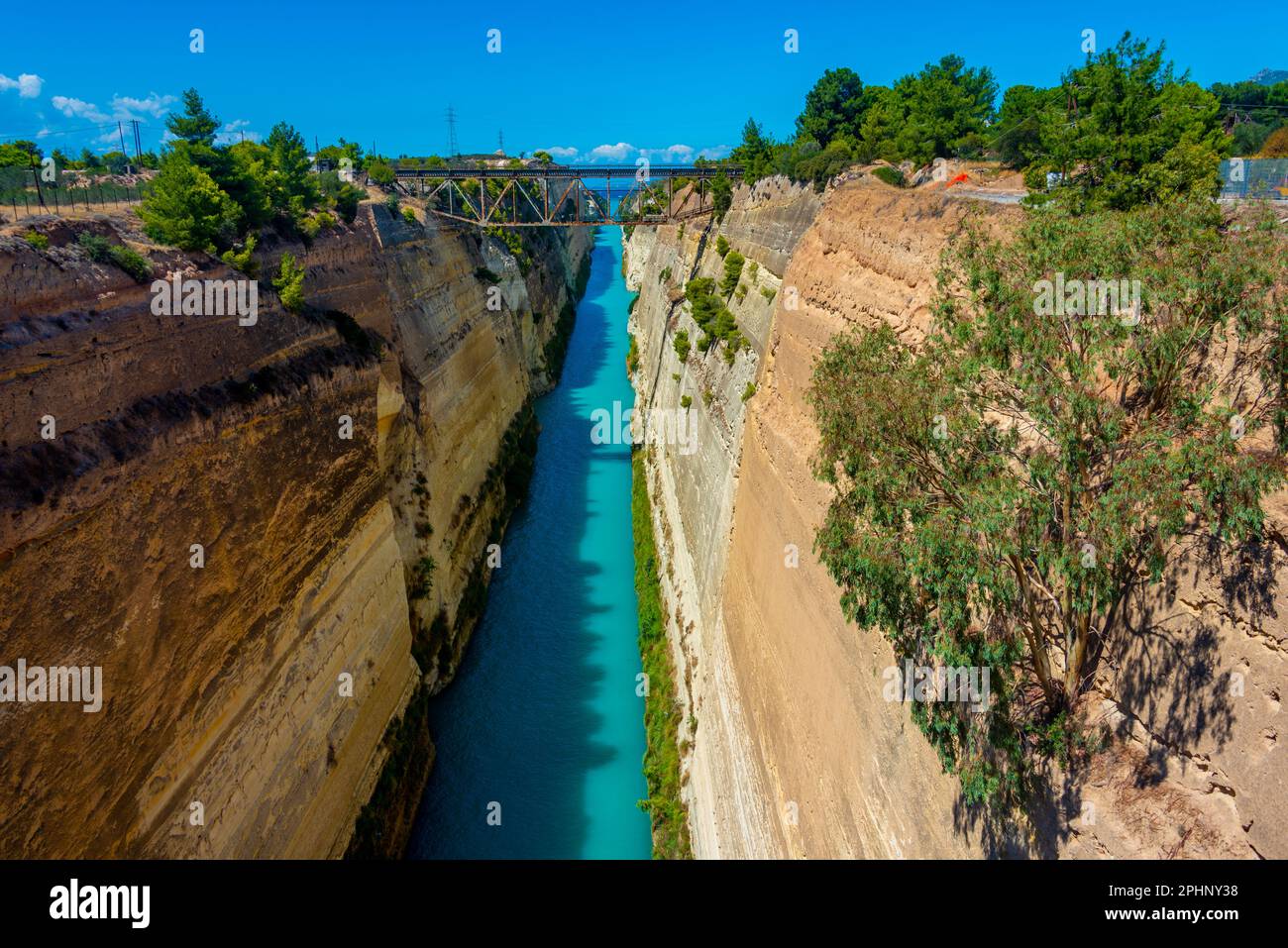 Aerial view of ship in corinth canal hi-res stock photography and ...