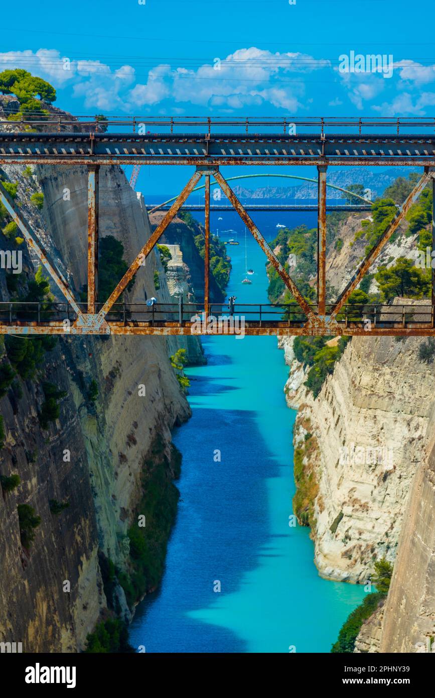 Aerial view of Corinth channel in Greece Stock Photo - Alamy