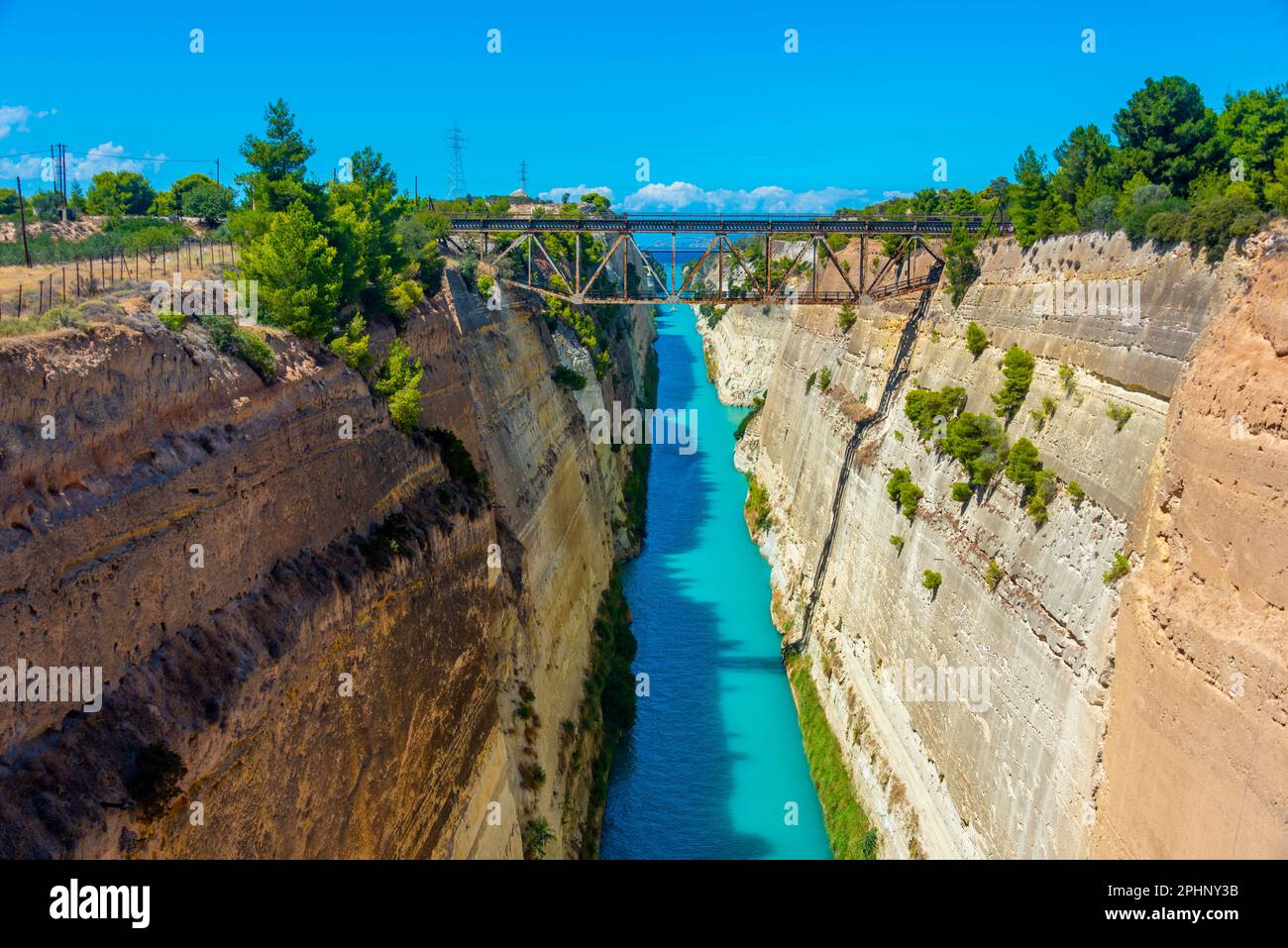 Aerial view of Corinth channel in Greece Stock Photo - Alamy