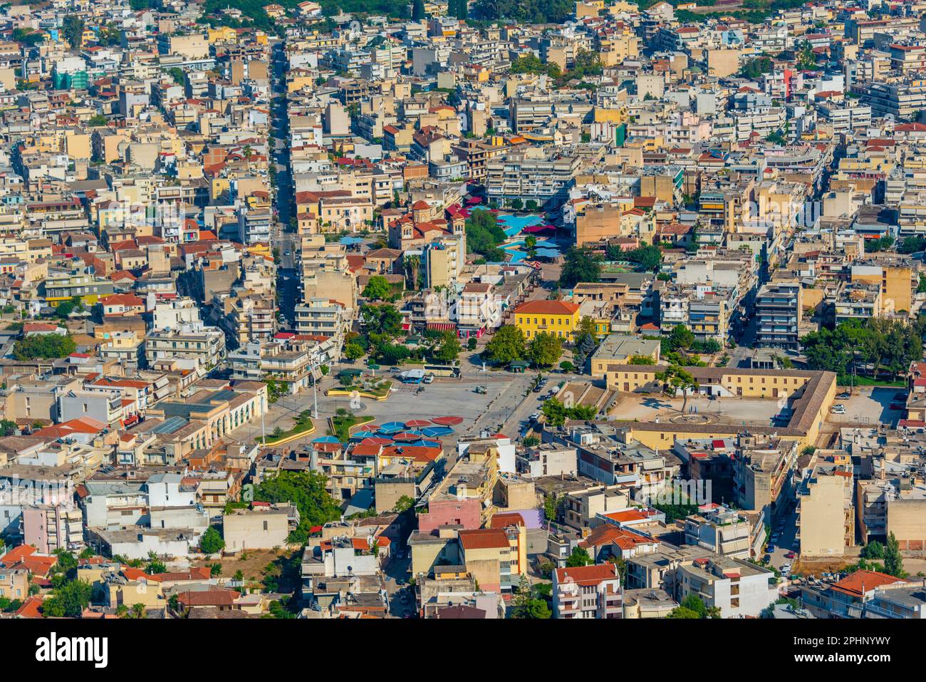 Panorama view of Greek town Argos Stock Photo - Alamy