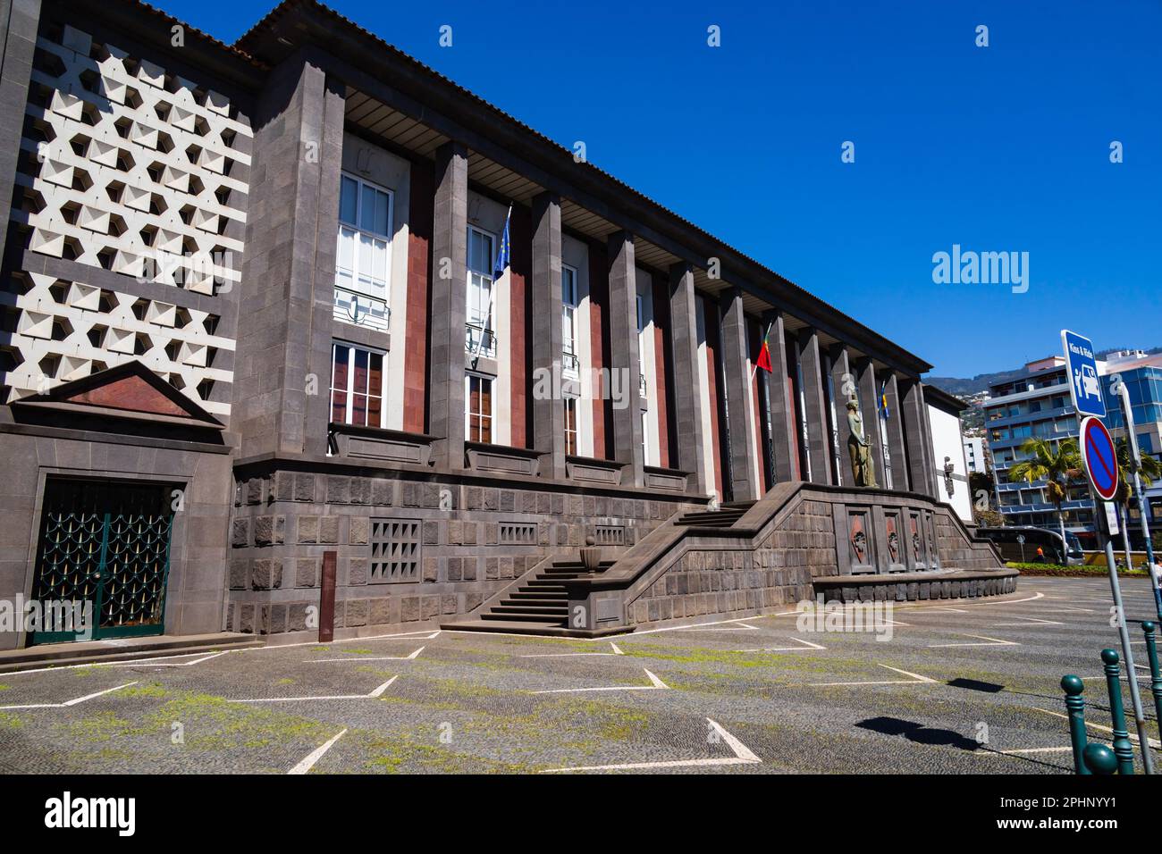 Palacio da Justica do Funchal building on Praca do Municipio, Funchal ...