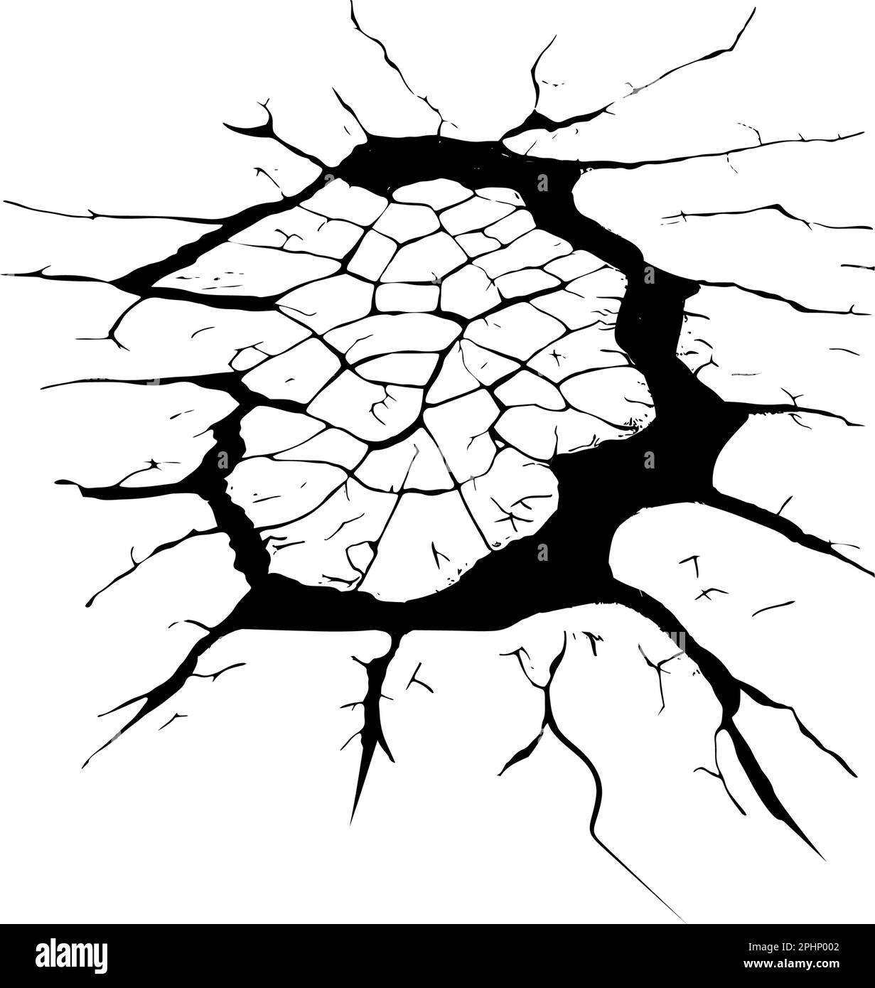 Damage from natural disasters, earthquakes or drought. Split, crack and ...