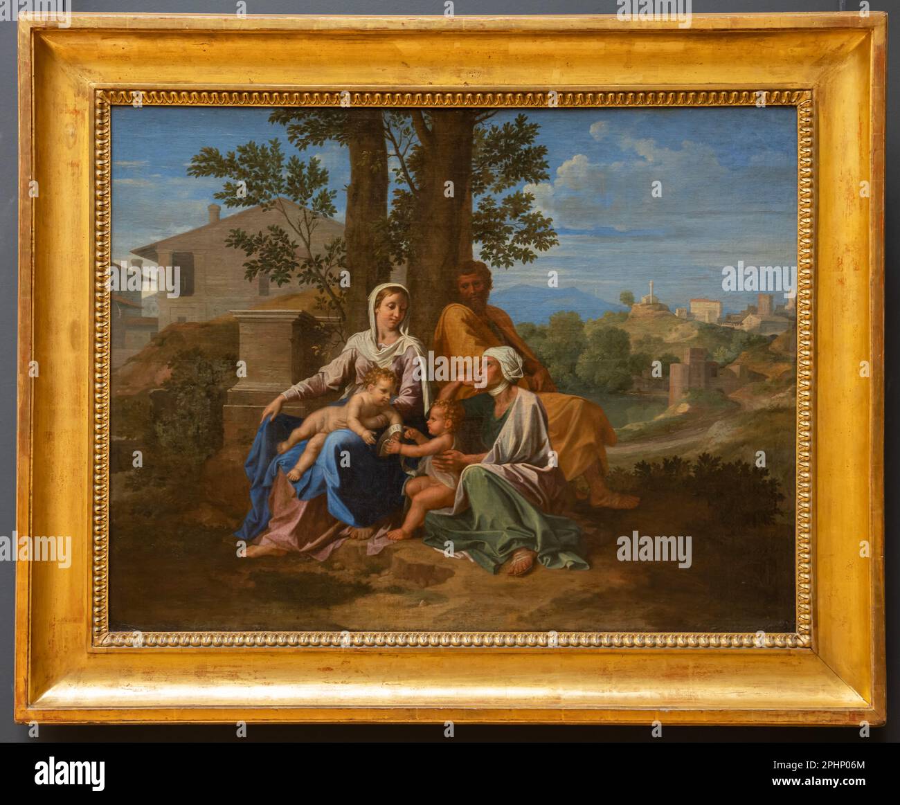 Paris, France - 02 19 2023: Le Louvre Museum. The holy family with ...