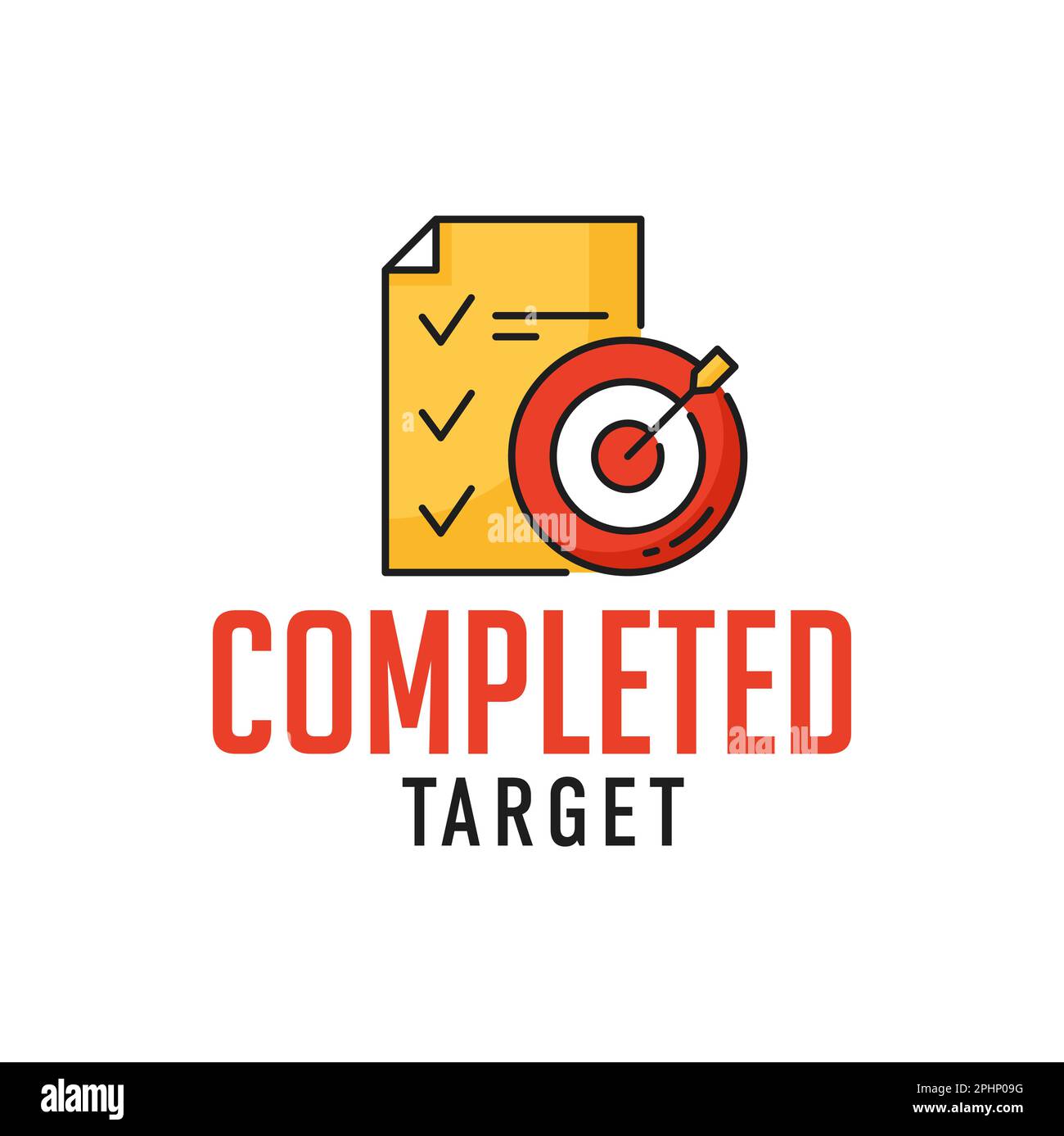 Achieving success in business plan, goals outline icon. Company goals ...