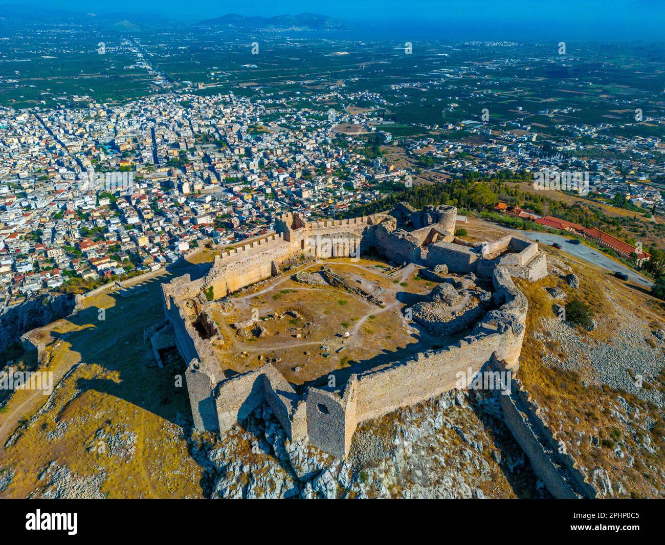 Panorama view of Larissa castle near Greek town Argos Stock Photo - Alamy