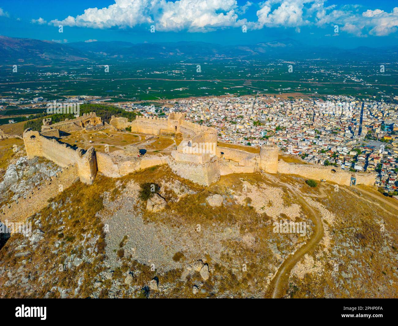 Panorama view of Larissa castle near Greek town Argos Stock Photo - Alamy