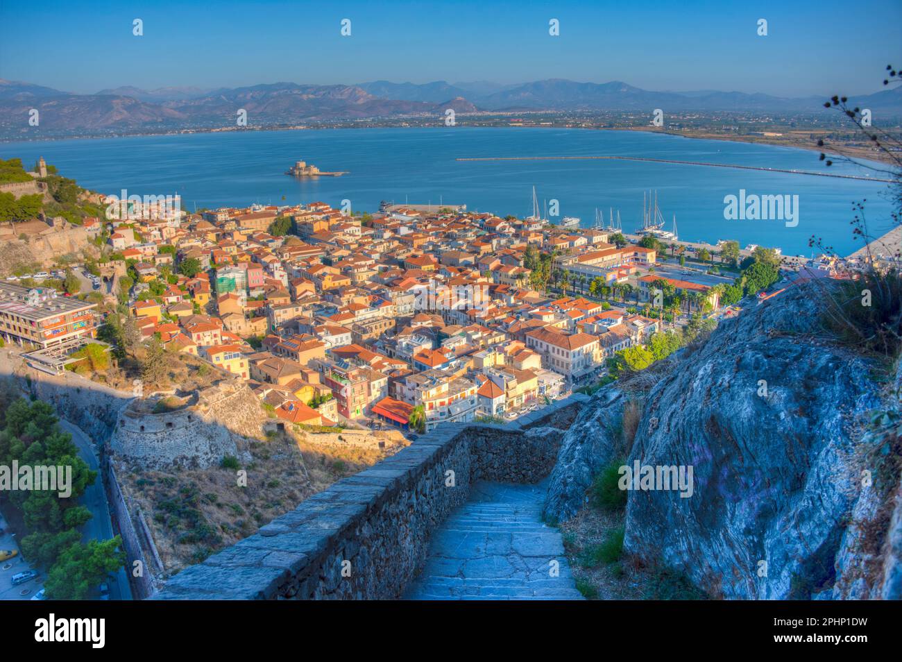 Aerial view of Greek town Nafplio Stock Photo - Alamy