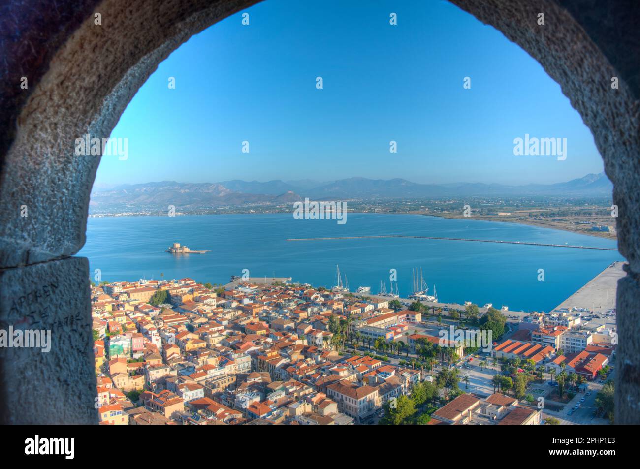 Aerial view of Greek town Nafplio Stock Photo - Alamy