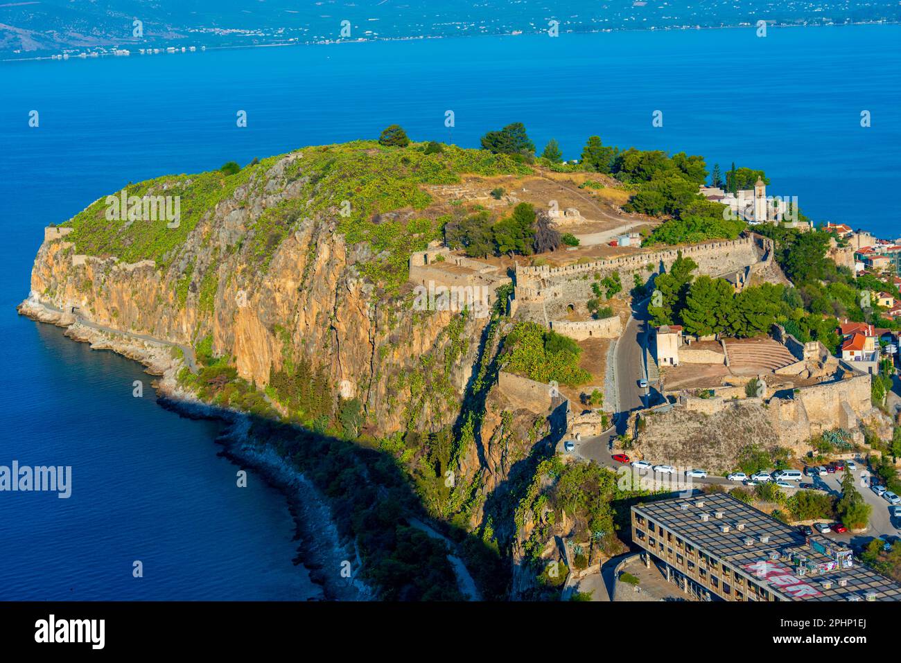 Panorama view of Akronafplia's Castle in Nafplio, Greece Stock Photo ...