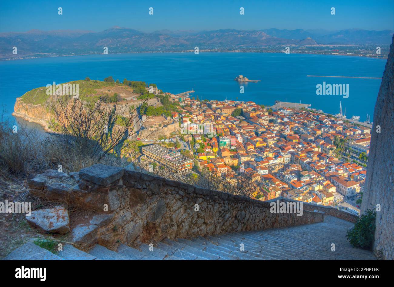 Aerial view of Greek town Nafplio Stock Photo - Alamy