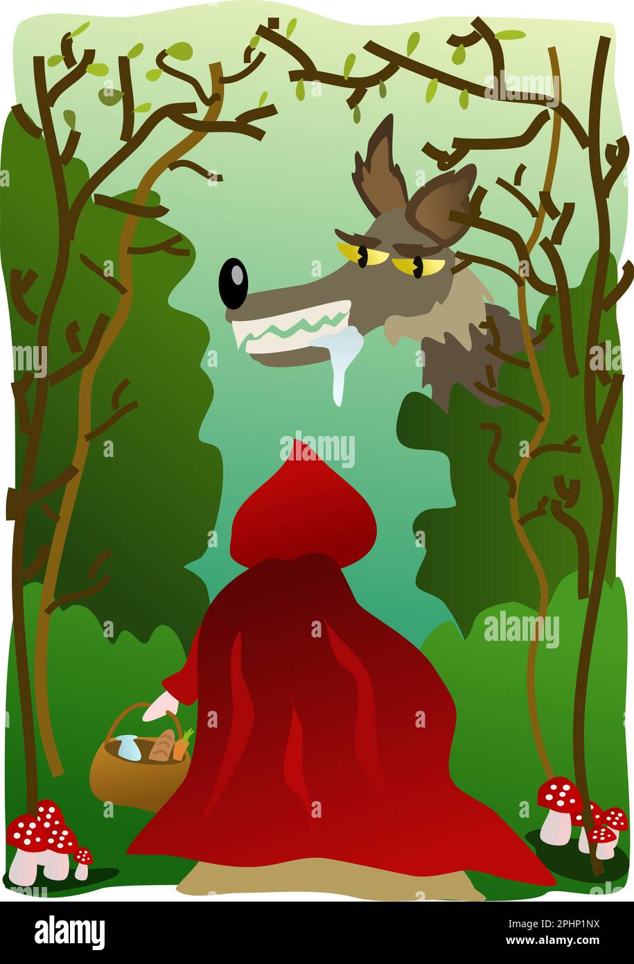 Little Red and Big Bed Wolf Stock Photo - Alamy