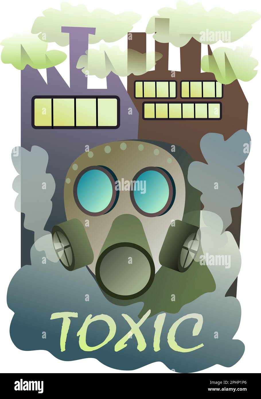 Toxic world. Gas mask illustration Stock Photo - Alamy