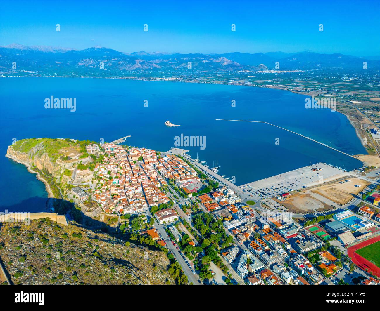 Aerial view of Greek town Nafplio Stock Photo - Alamy