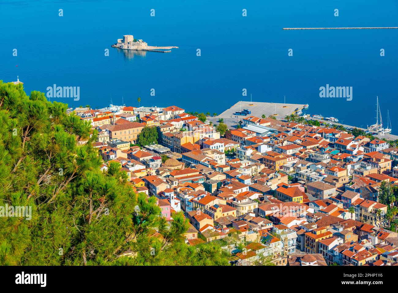 Aerial view of Greek town Nafplio Stock Photo - Alamy