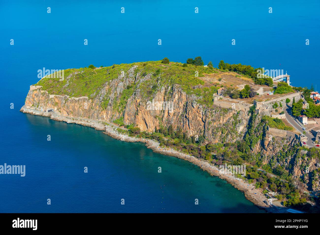Panorama view of Akronafplia's Castle in Nafplio, Greece Stock Photo ...
