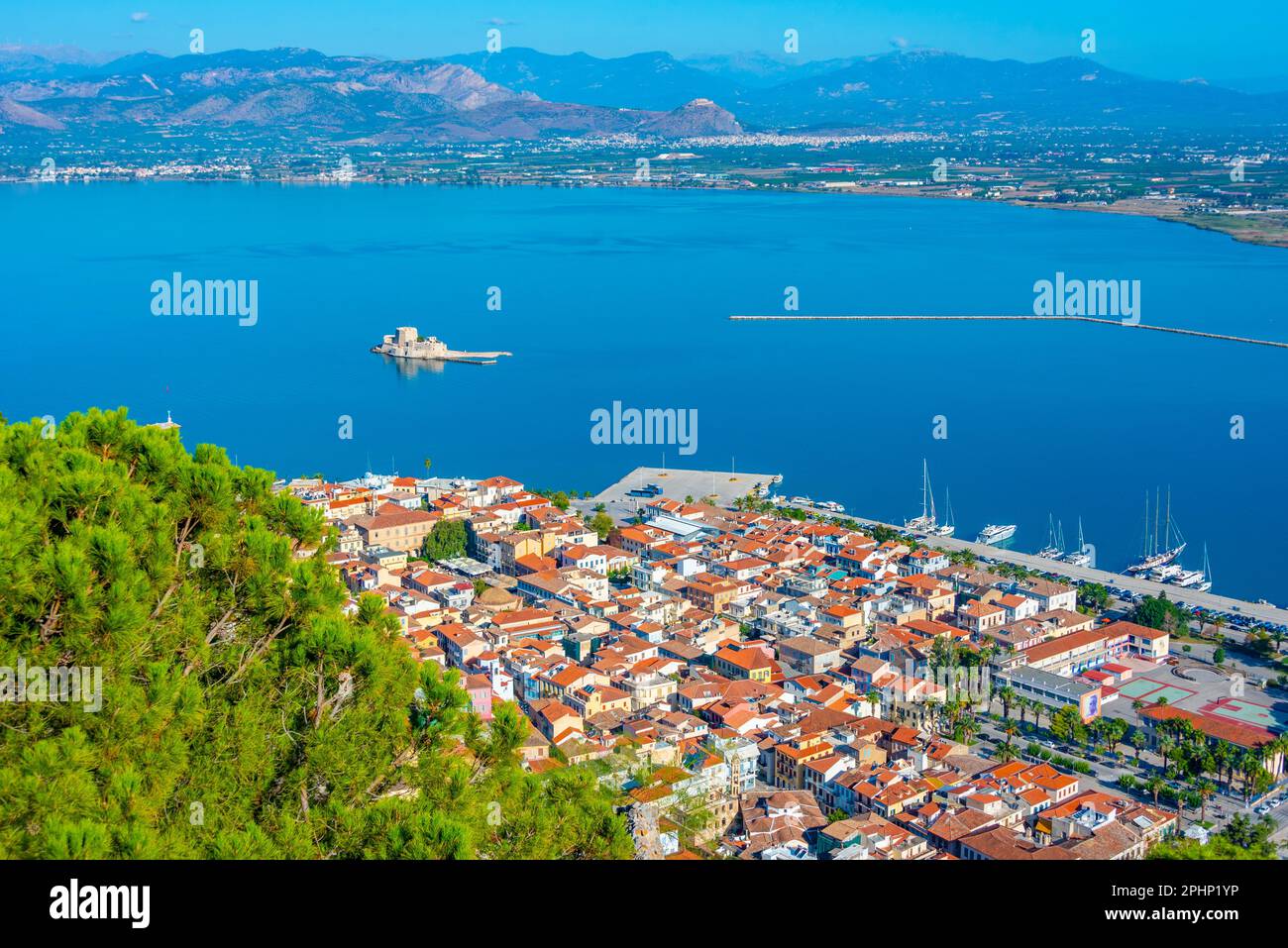 Aerial view of Greek town Nafplio Stock Photo - Alamy
