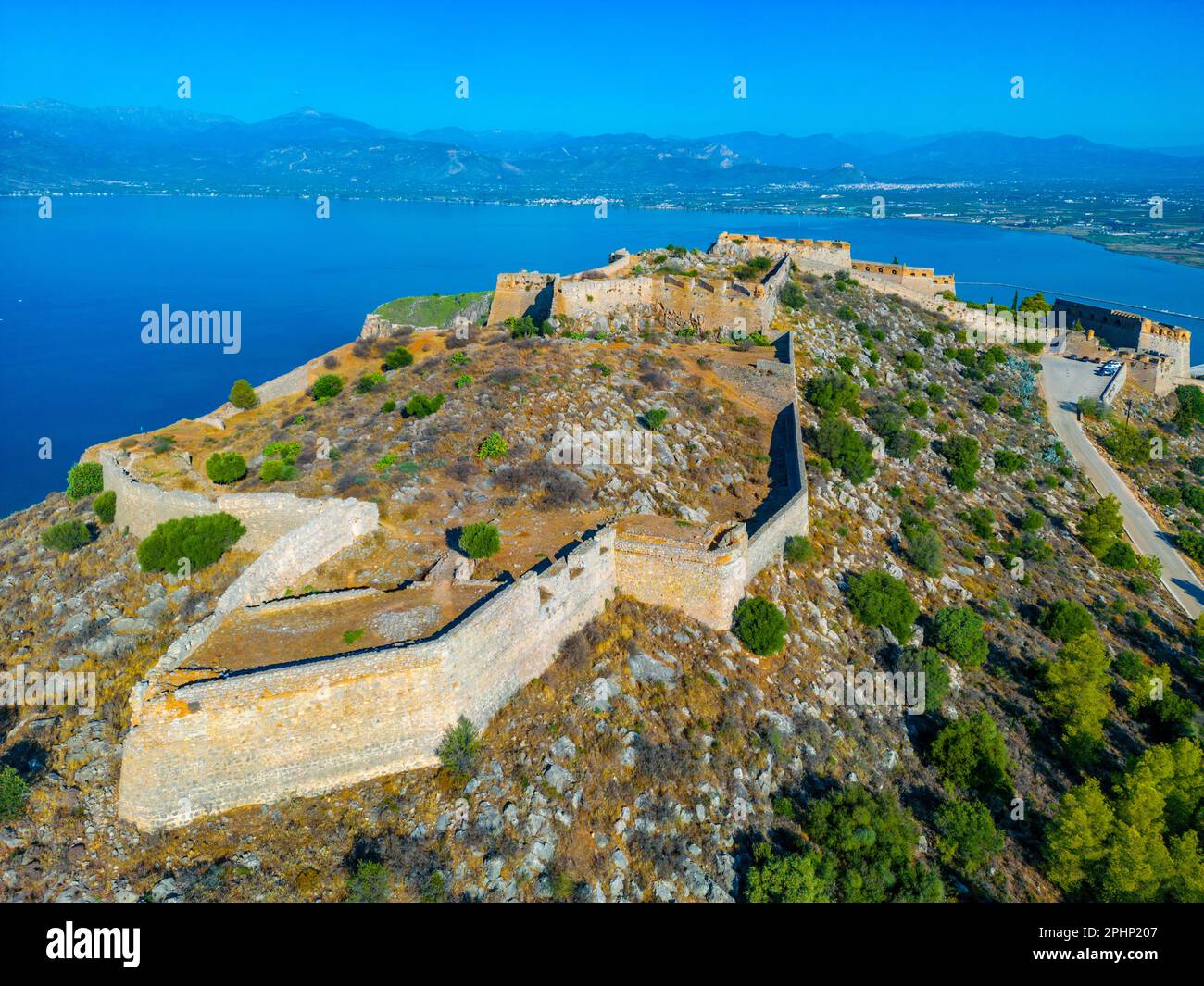 Ruins of Palamidi fortress in Greek town Nafplio Stock Photo - Alamy