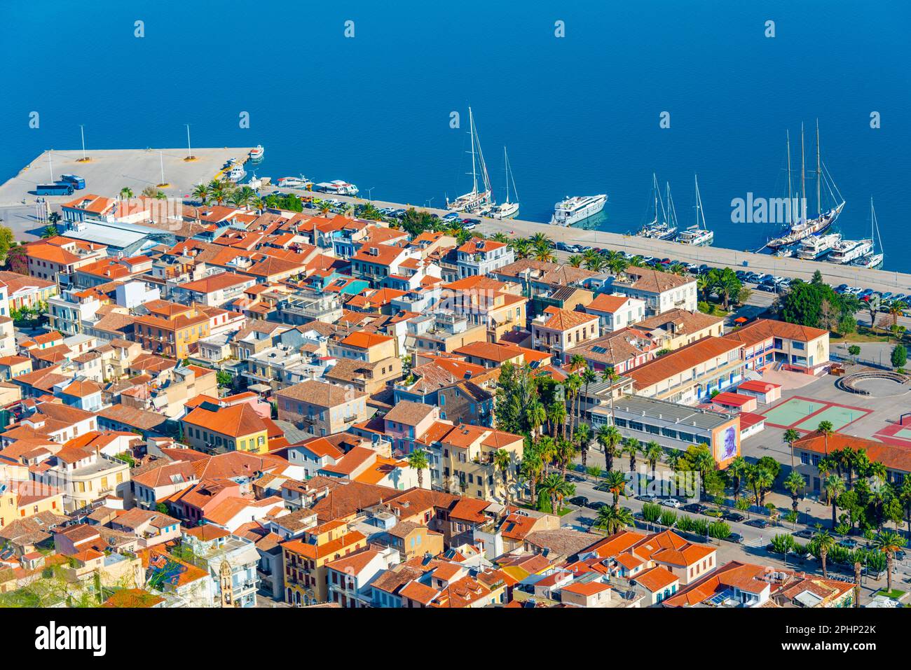 Aerial view of Greek town Nafplio Stock Photo - Alamy