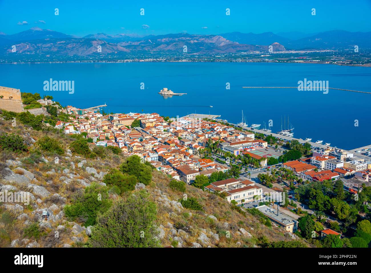 Aerial view of Greek town Nafplio Stock Photo - Alamy
