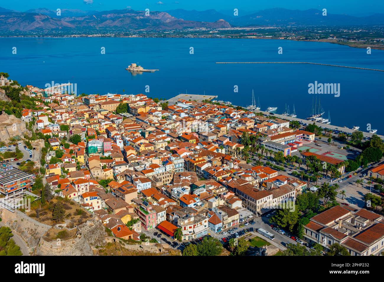 Aerial view of Greek town Nafplio Stock Photo - Alamy