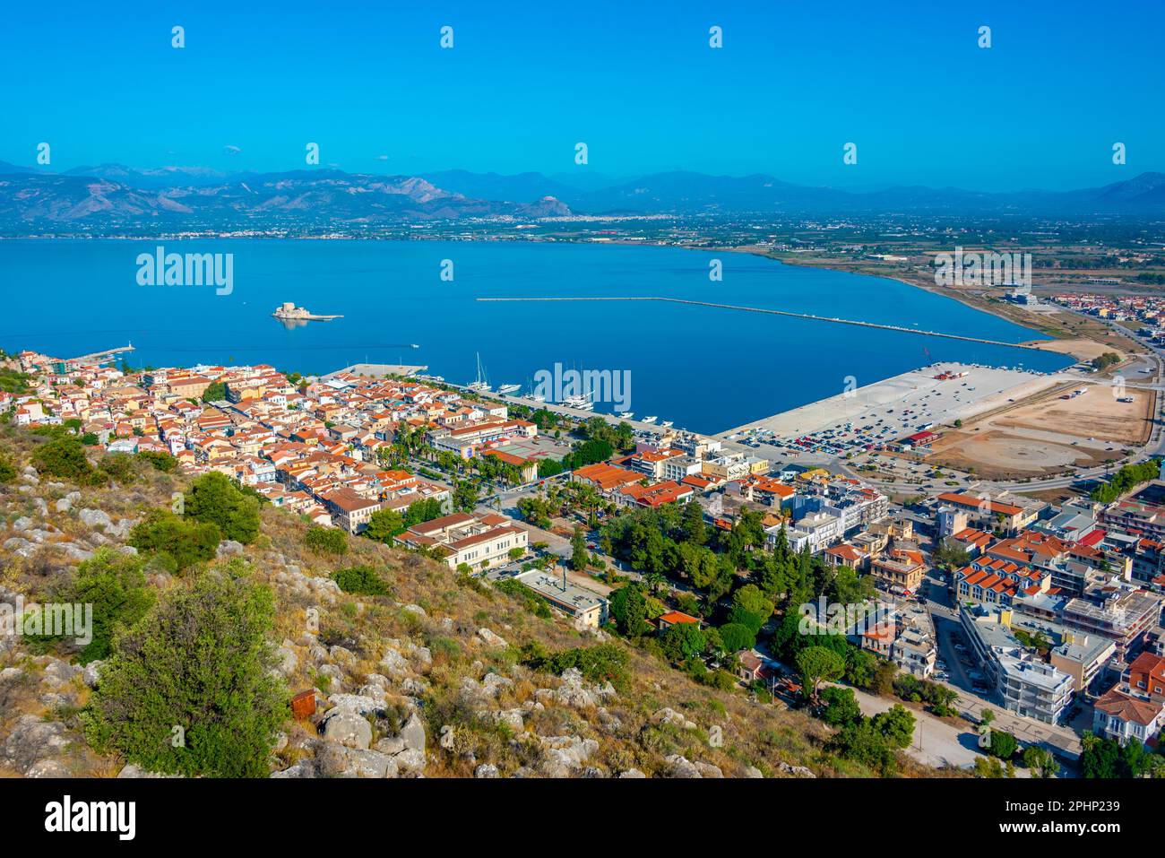 Aerial view of Greek town Nafplio Stock Photo - Alamy