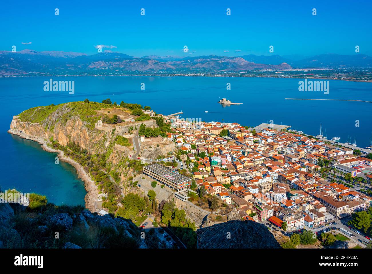 Aerial view of Greek town Nafplio Stock Photo - Alamy