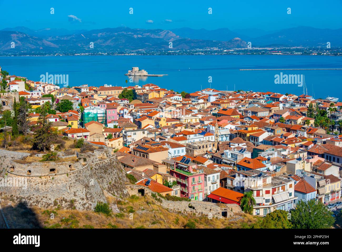Aerial view of Greek town Nafplio Stock Photo - Alamy