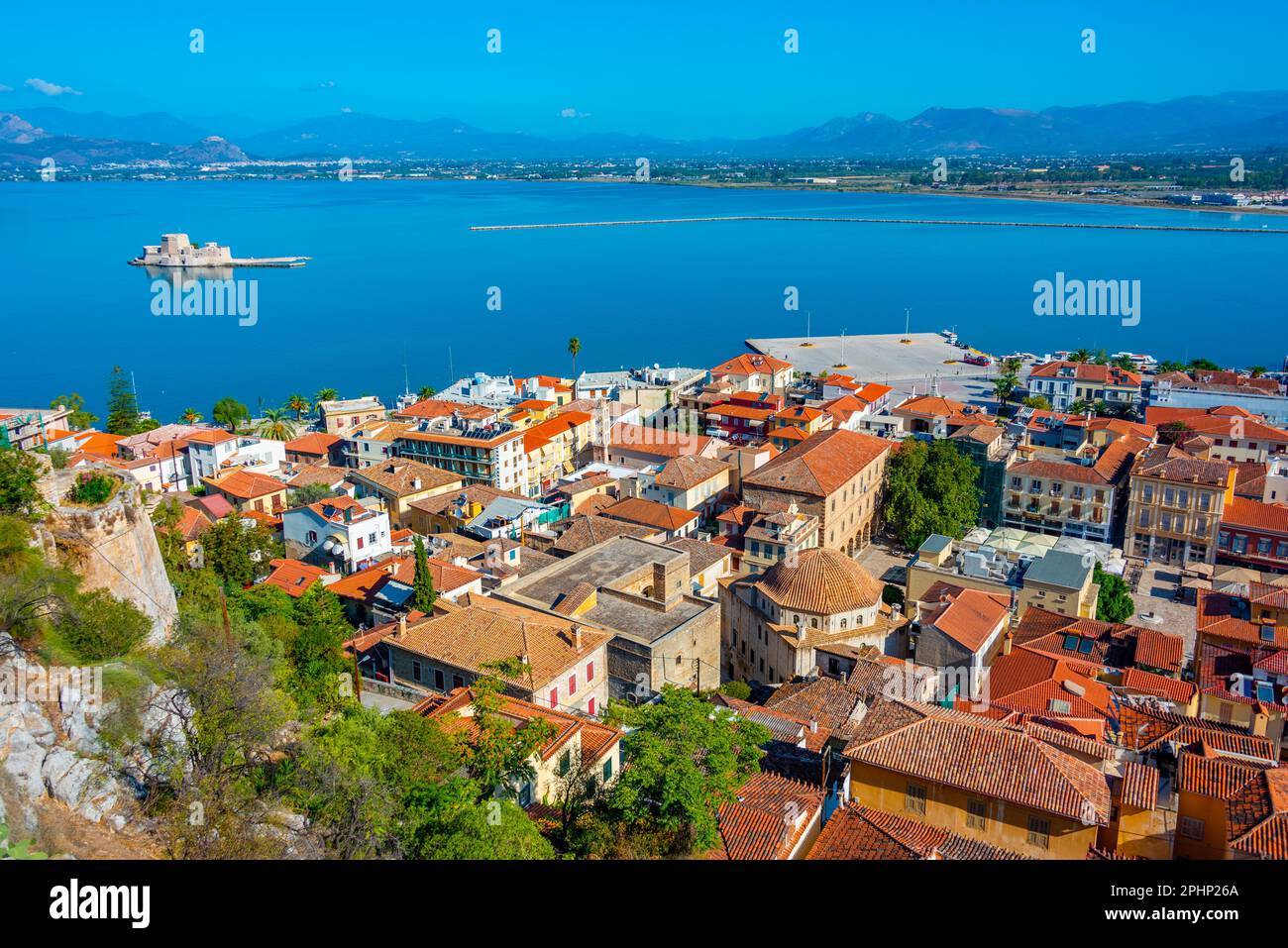 Aerial view of Greek town Nafplio Stock Photo - Alamy