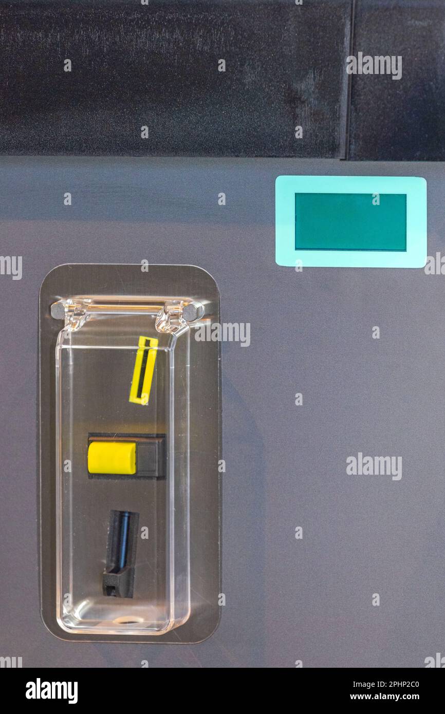 Coin Operated Machine With Weather Protection Cover and Display Stock ...