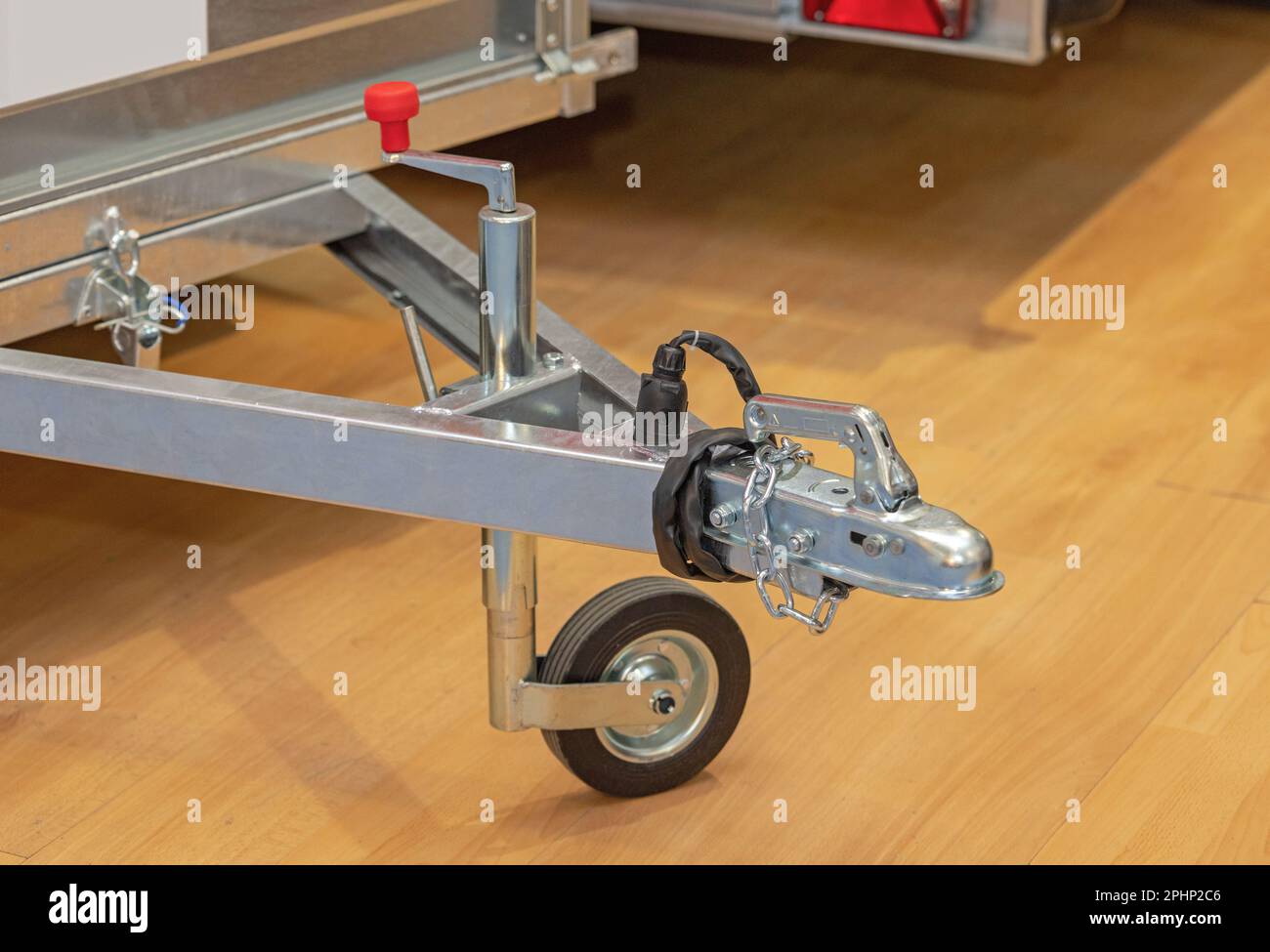 Heavy Duty European Hitch Trailer With Safety Chain Stock Photo - Alamy