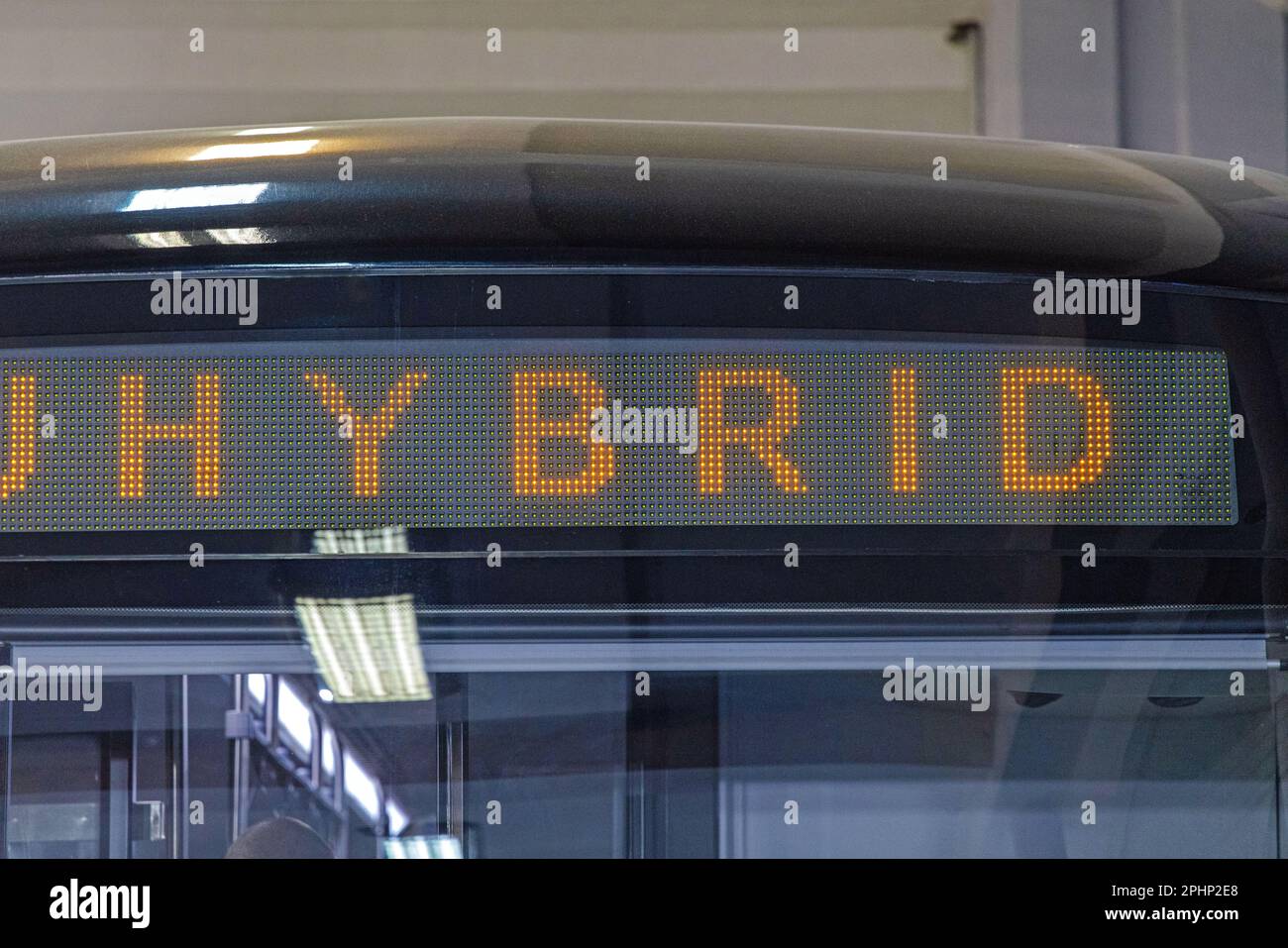 Led Sign Hybrid Power Bus Public Transport Stock Photo - Alamy