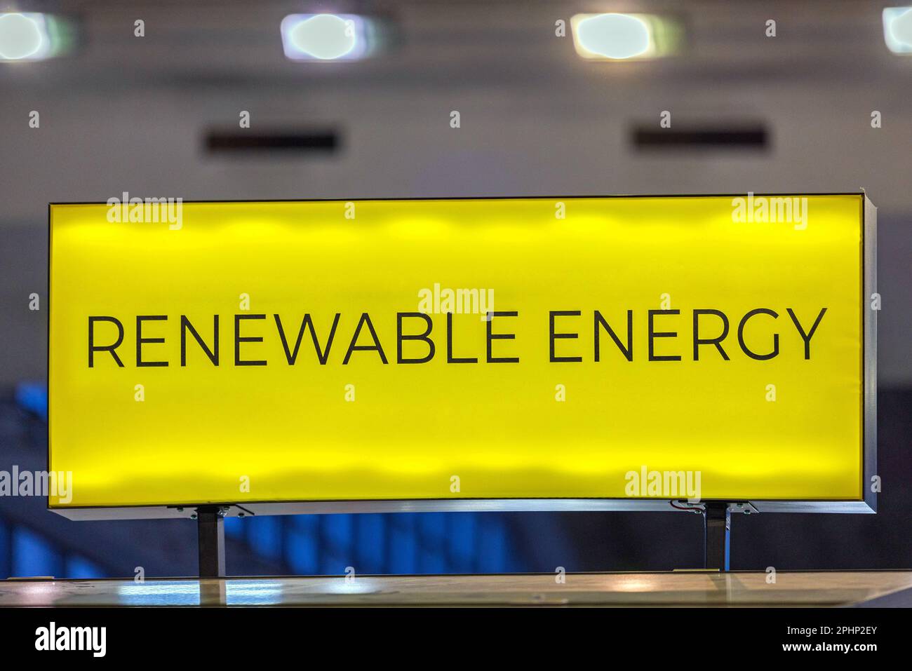 Renewable Energy Illuminated Yellow Sign Environment Ecology Stock ...