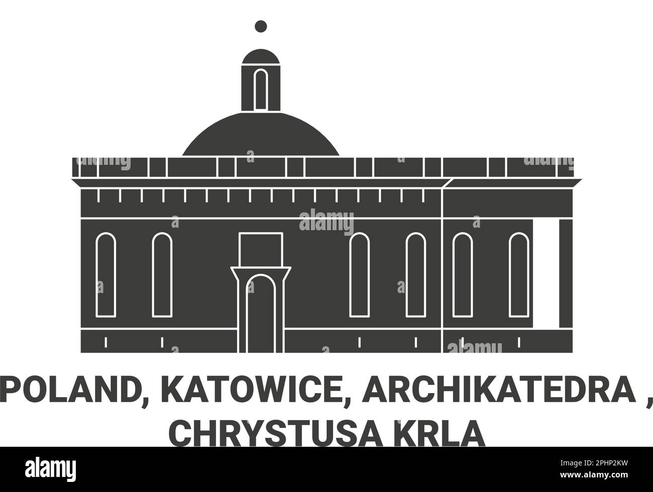 Poland, Katowice, Archikatedra , Chrystusa Krla travel landmark vector ...