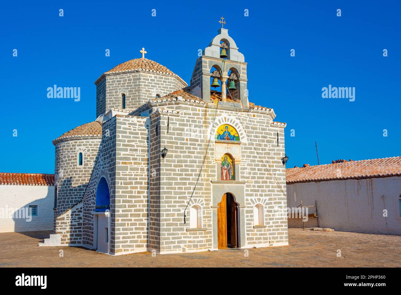 Prophet Elias Monastery at Hydra island in Greece Stock Photo - Alamy