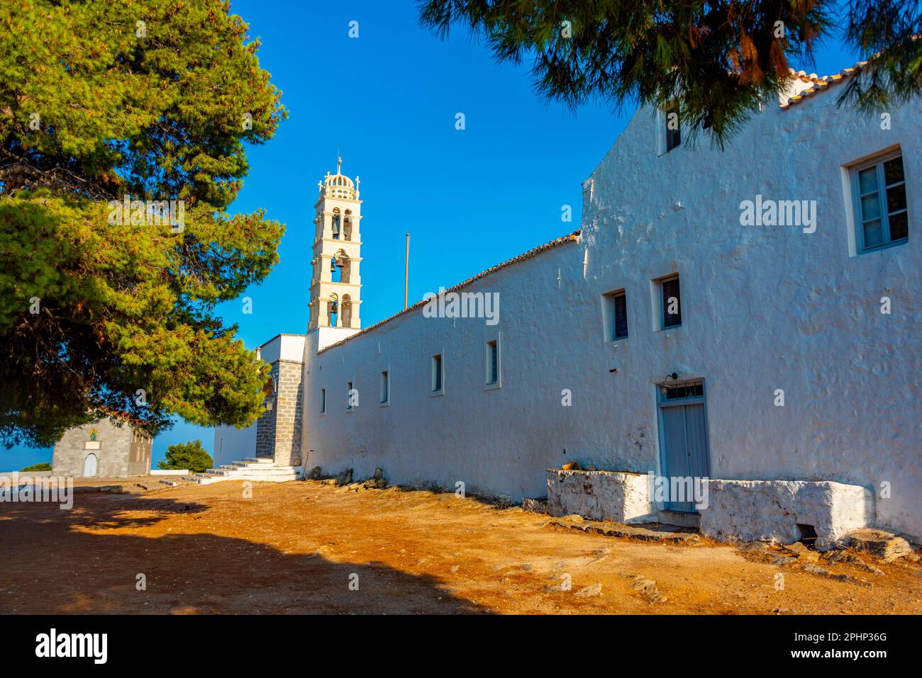 Prophet Elias Monastery at Hydra island in Greece Stock Photo - Alamy