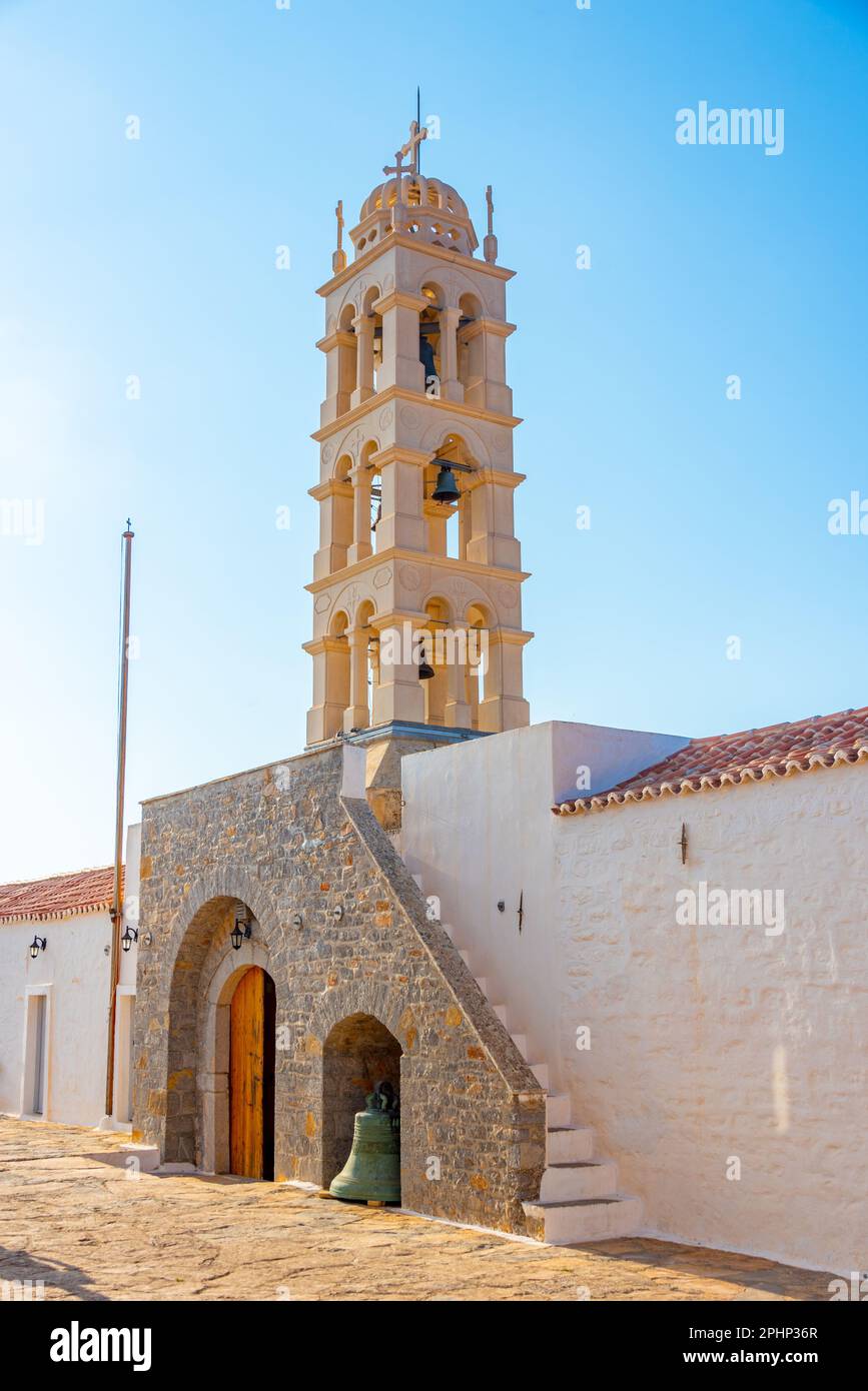 Prophet Elias Monastery at Hydra island in Greece Stock Photo - Alamy