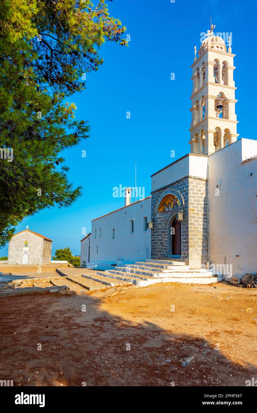 Prophet Elias Monastery at Hydra island in Greece Stock Photo - Alamy