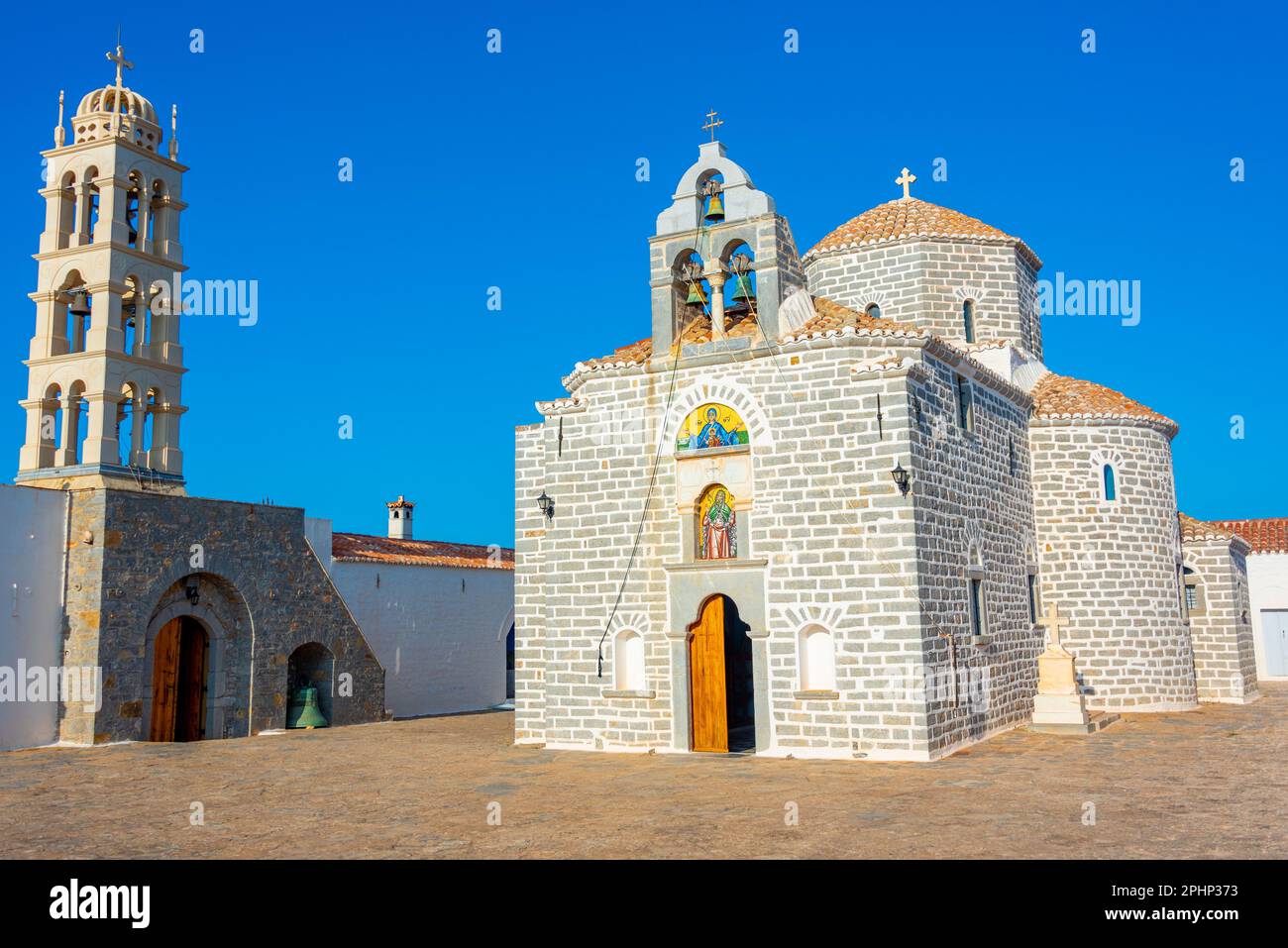 Prophet Elias Monastery at Hydra island in Greece Stock Photo - Alamy
