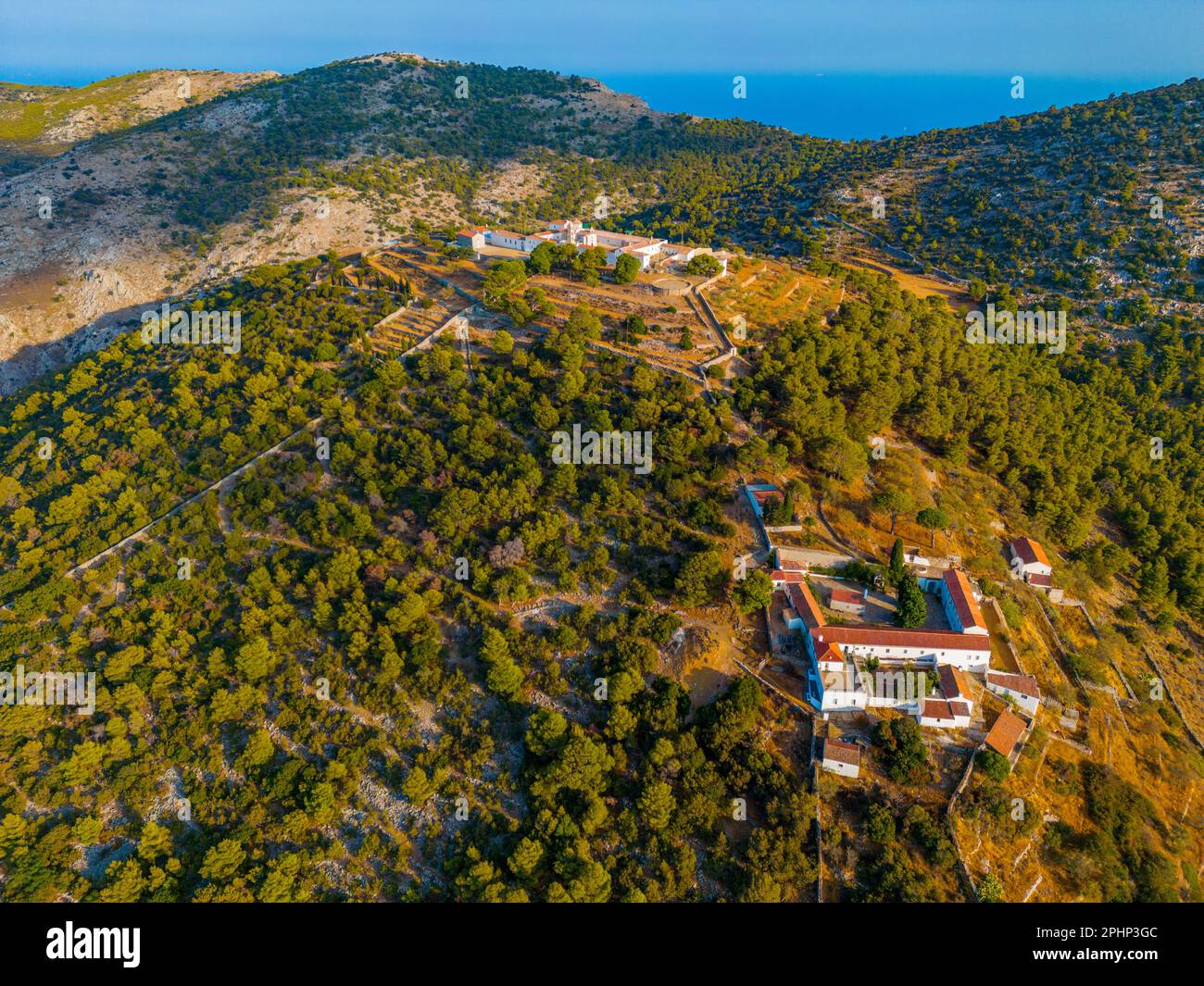 Prophet Elias Monastery at Hydra island in Greece Stock Photo - Alamy