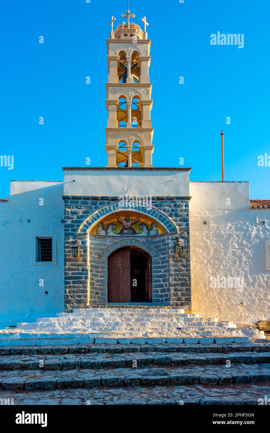Prophet Elias Monastery at Hydra island in Greece Stock Photo - Alamy
