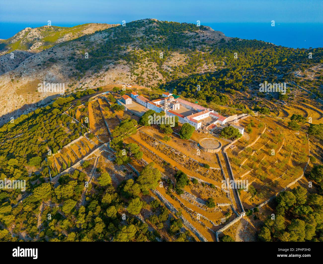 Prophet Elias Monastery at Hydra island in Greece Stock Photo - Alamy