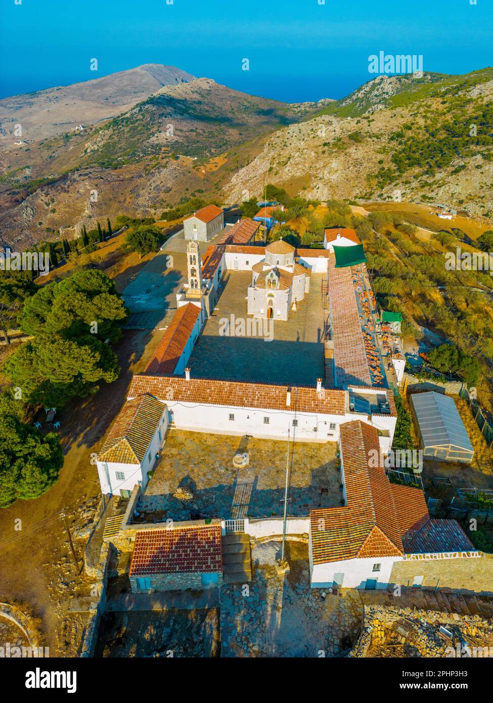 Prophet Elias Monastery at Hydra island in Greece Stock Photo - Alamy