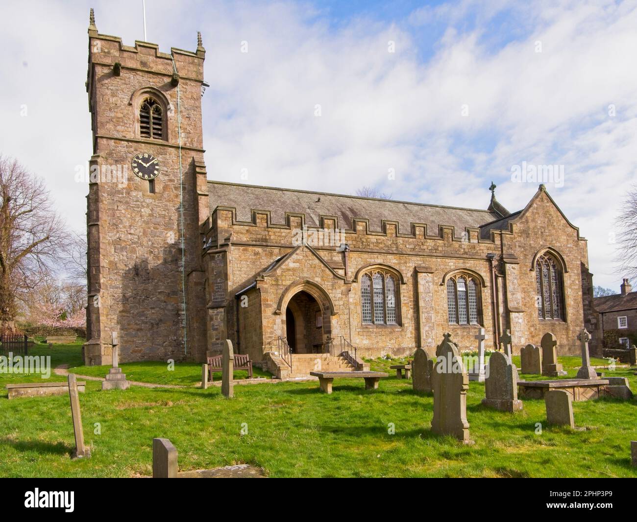 St Leonard's Anglican Church Downham, Lancashire, United Kingdom Stock ...