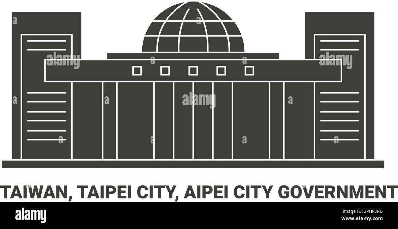 Taiwan, Taipei City, Aipei City Government, travel landmark vector ...
