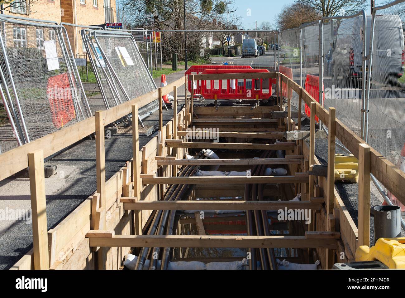 Slough, Berkshire, UK. 27th March, 2023. Utility works by civil ...
