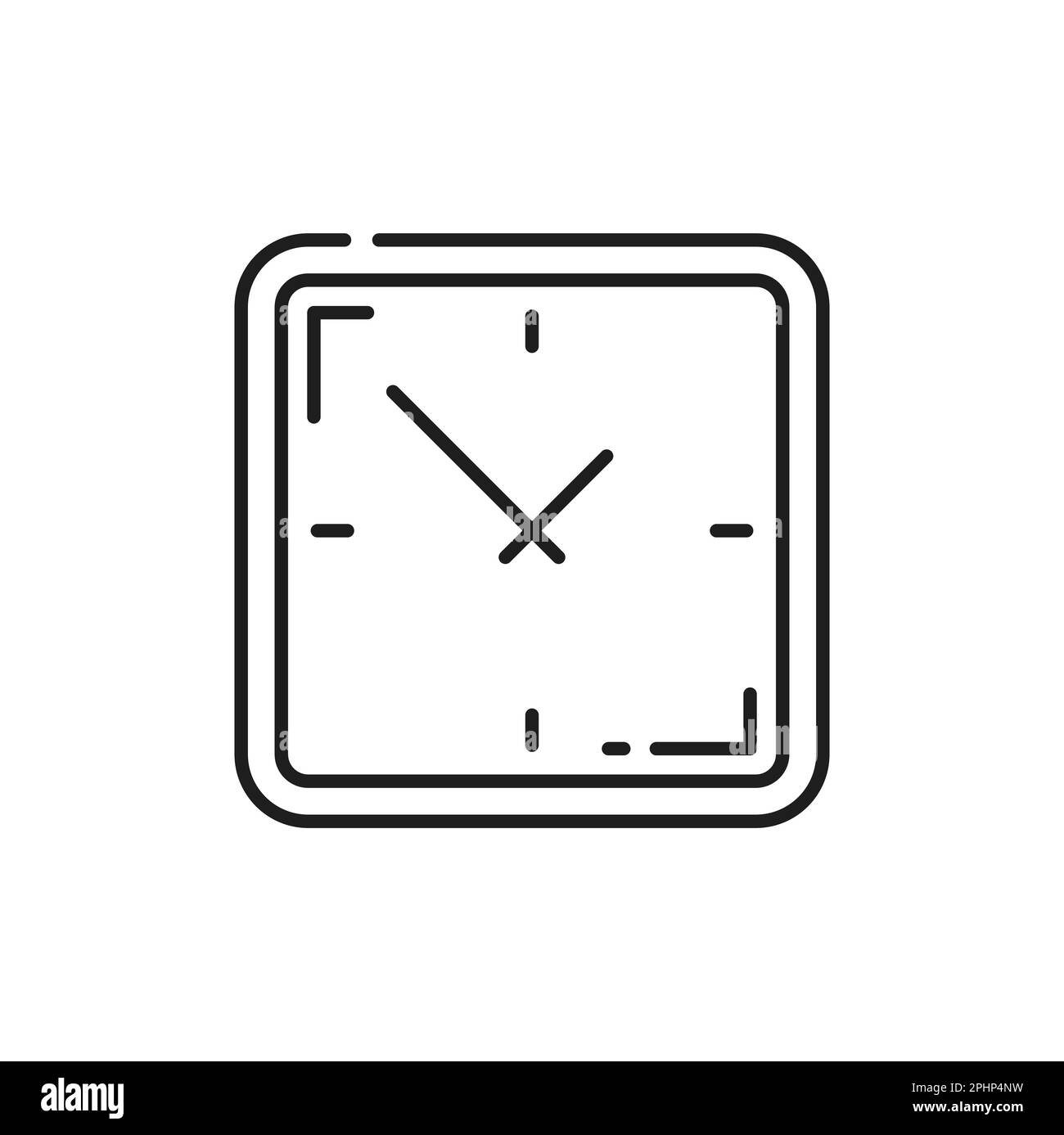 Clock timer outline icon, isolated alarm stopwatch. Vector watch face ...