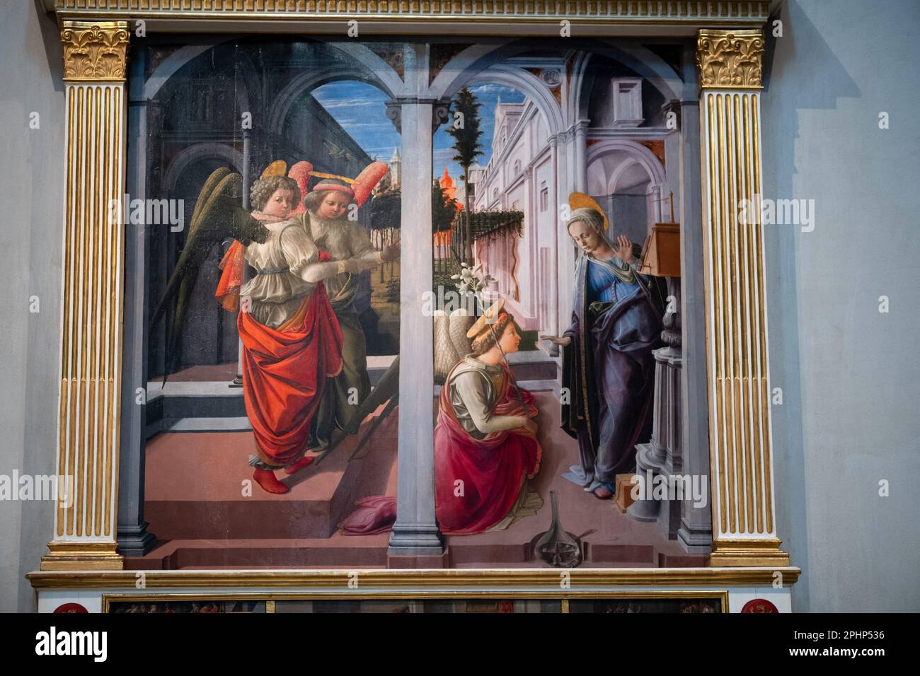 Fra Filippo Lippi's Annunciation in San Lorenzo church, Florence Stock Photo - Alamy